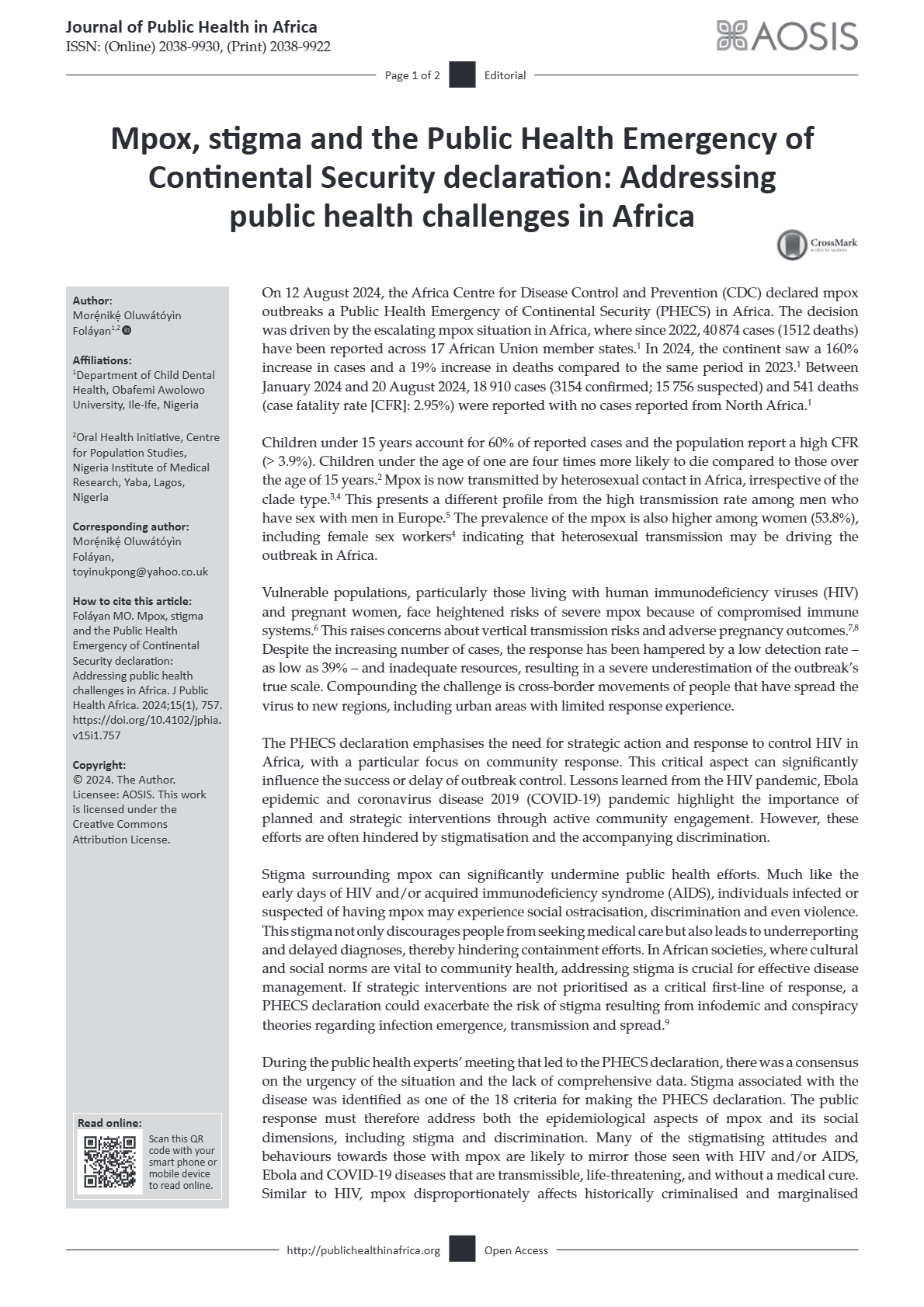 Clade Ib mpox outbreak — Kenya, july 2024–february 2025 — Africa Health ...