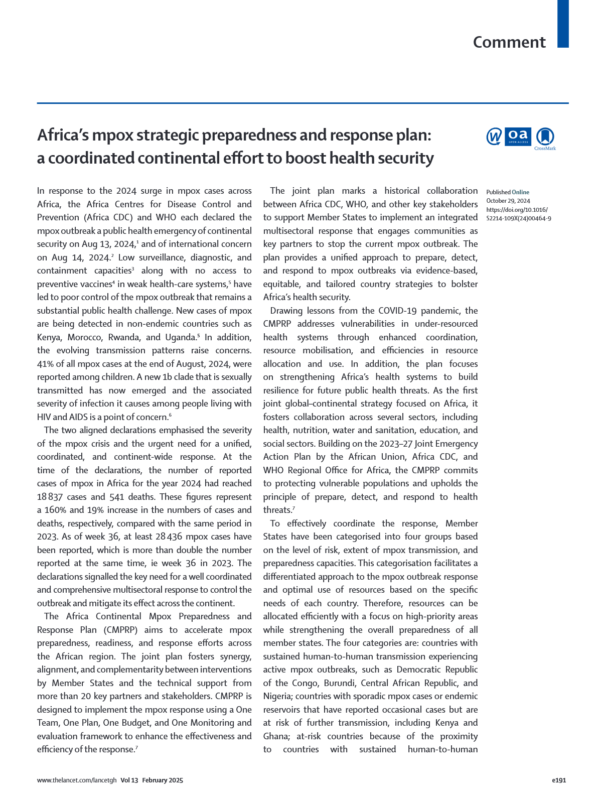 Mpox outbreak in the East Africa region: current status, containment ...