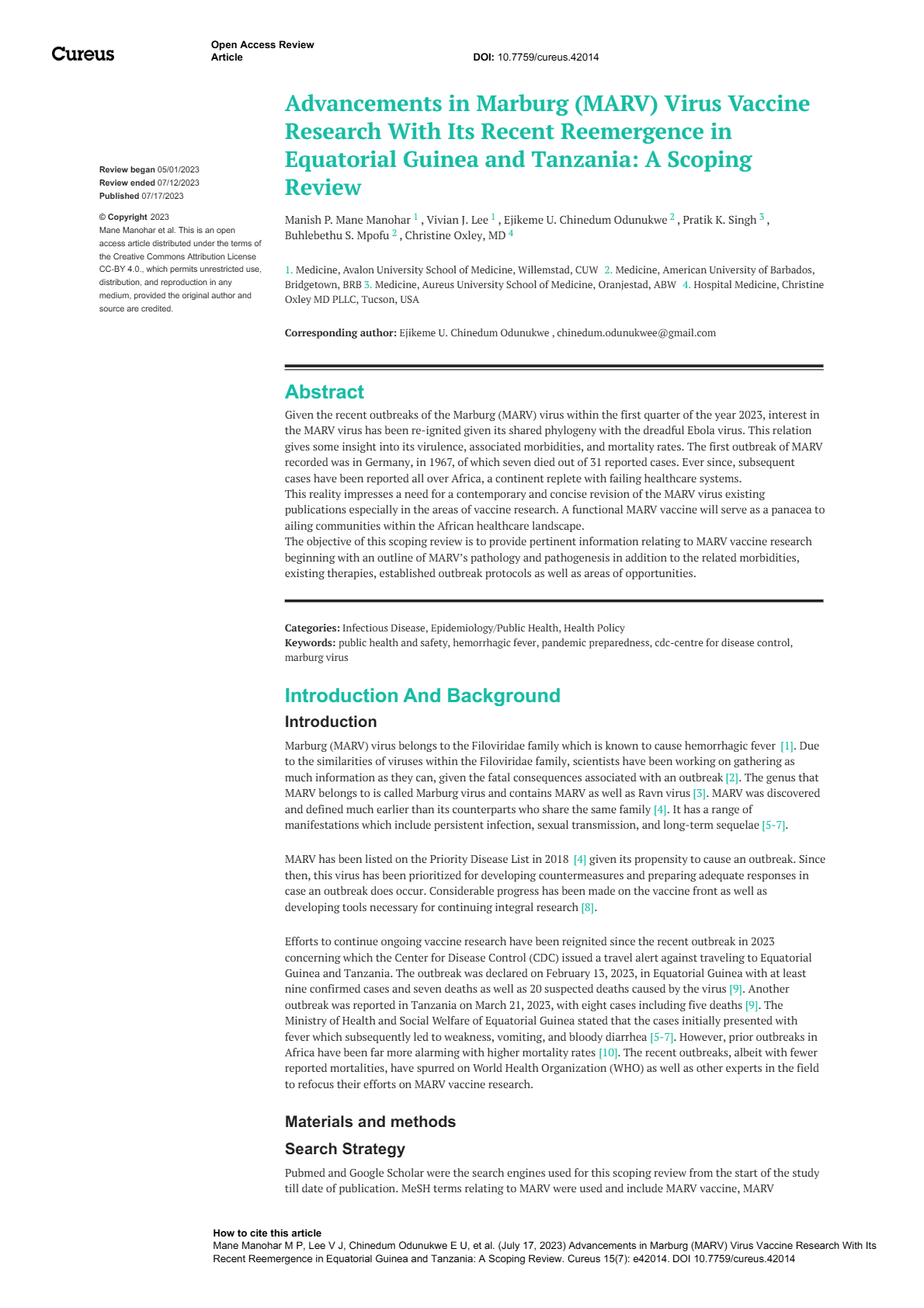Refining early detection of marburg virus disease (MVD) in Rwanda ...
